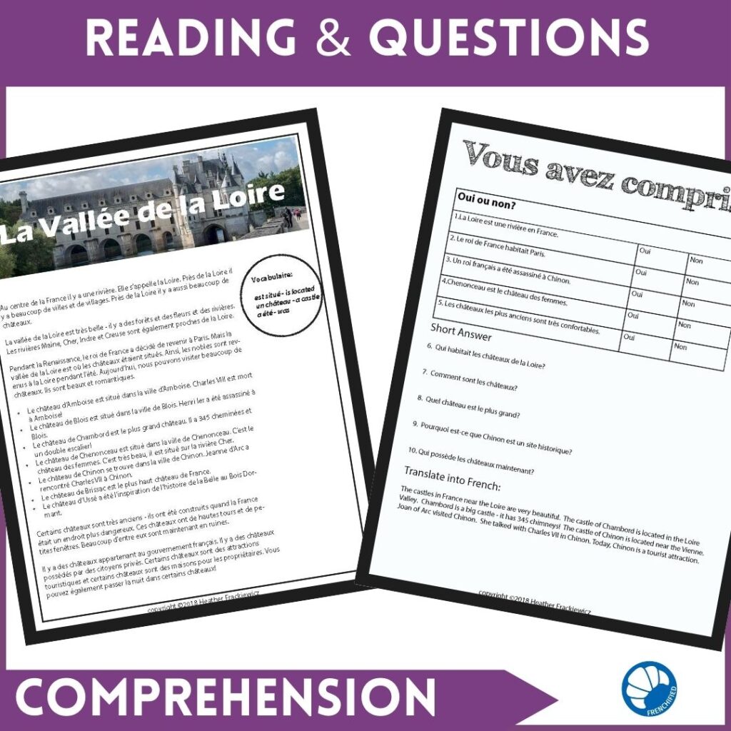 Loire Valley French Comprehensible Input Lesson