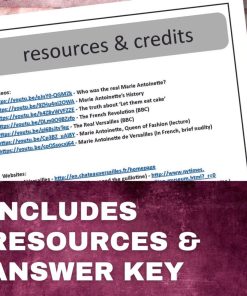 Marie Antoinette French reading activity