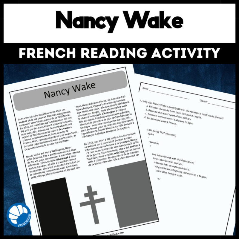 French biography bundle 1 reading comprehension activities