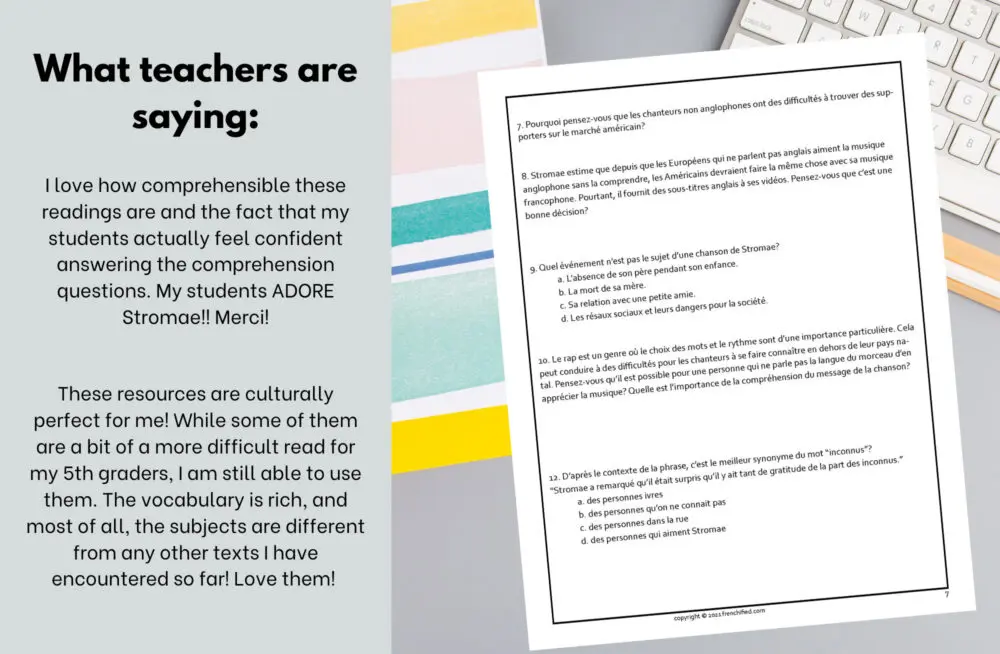 Stromae French reading activity