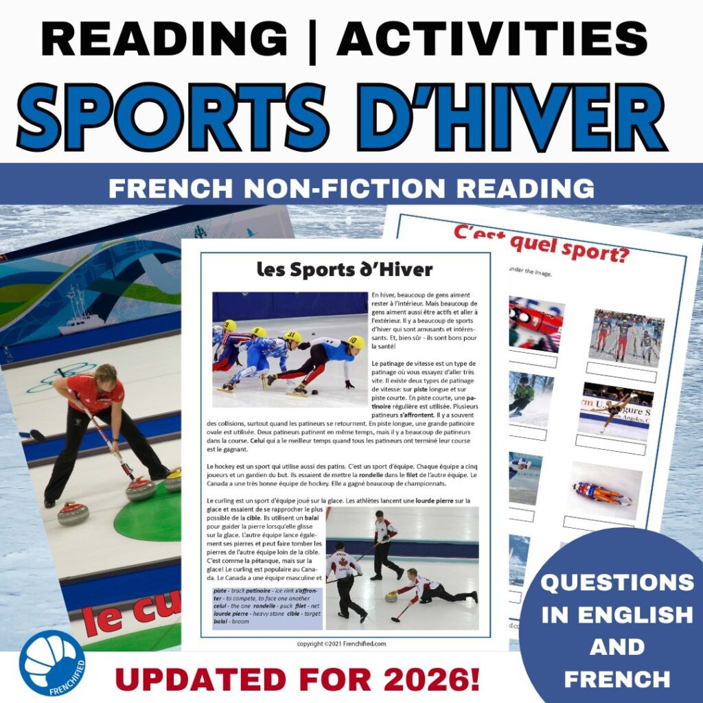 French Christmas activities and winter lessons