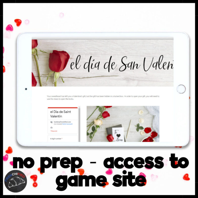 El dìa de San Valentin - Spanish Valentine digital escape game