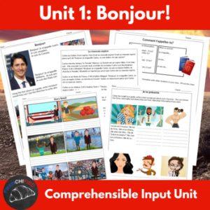Le lycée - French Comprehensible Input unit 3 for beginning French