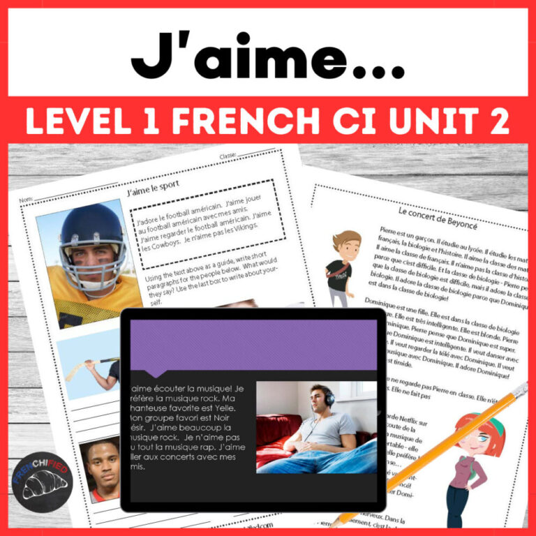 Level 1 French Comprehensible Input Units 1-8