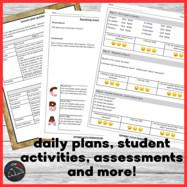 Le lycée - French Comprehensible Input unit 3 for beginning French