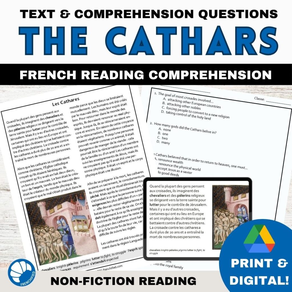 History bundle French reading comprehension activities