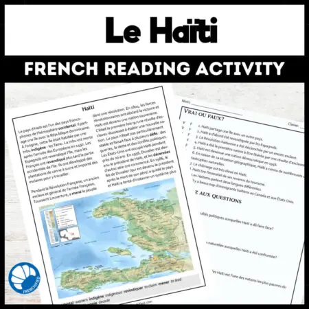 Haiti French reading activity