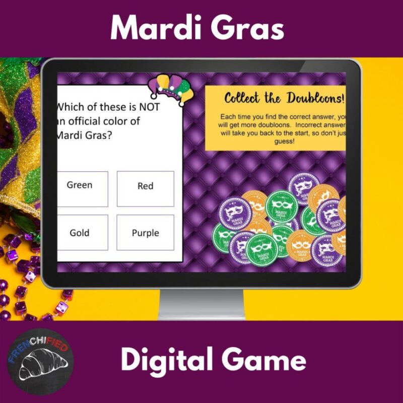 Mardi Gras digital game - Powerpoint, Google drive, PDF