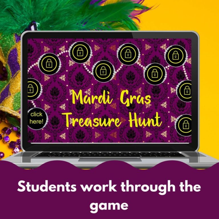 Mardi Gras digital game - Powerpoint, Google drive, PDF