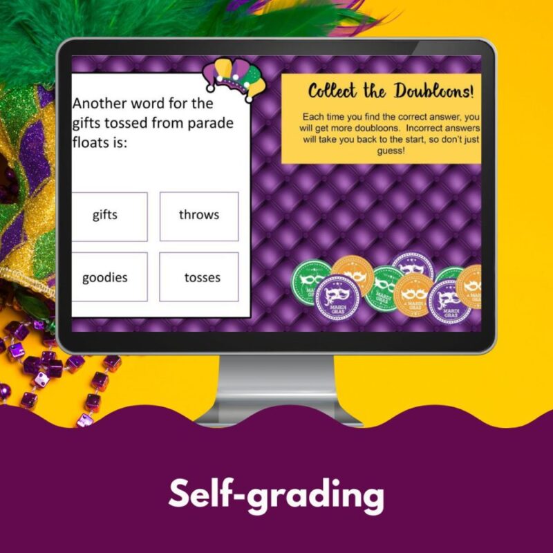 Mardi Gras digital game - Powerpoint, Google drive, PDF