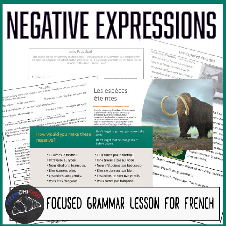 French imparfait grammar lesson