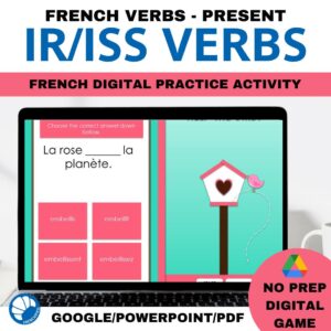 French RE verb conjugation digital game