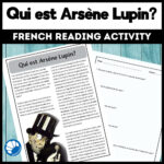 Qui est Arsène Lupin French reading comprehension activity