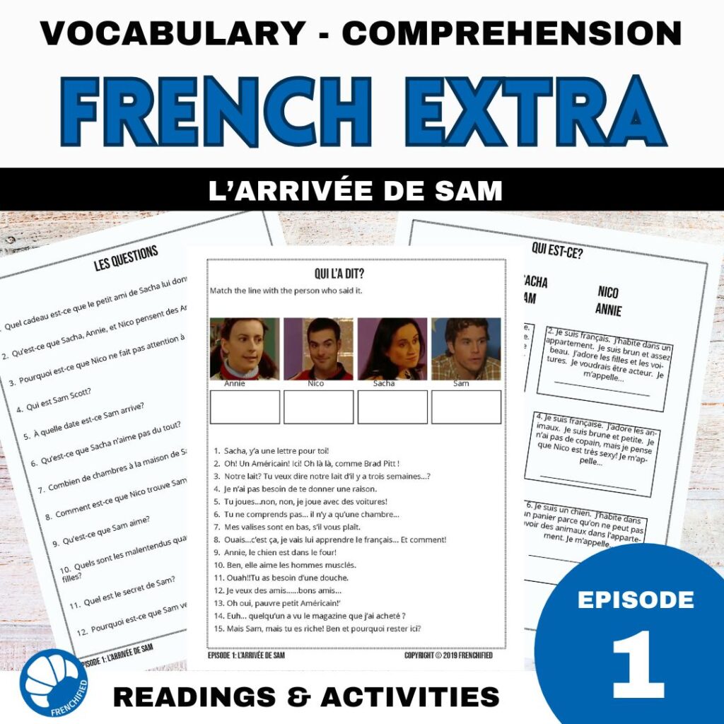 Extra French episodes 1-4 worksheets - worksheets to accompany episodes 1-4