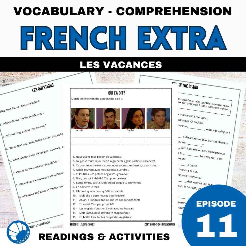 Extra French episode 13 worksheets - Un mariage dans l'air