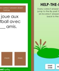 Possessive adjectives in French - digital practice game