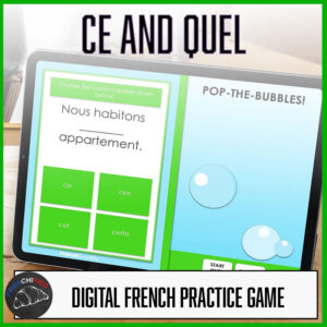 Possessive adjectives in French - digital practice game
