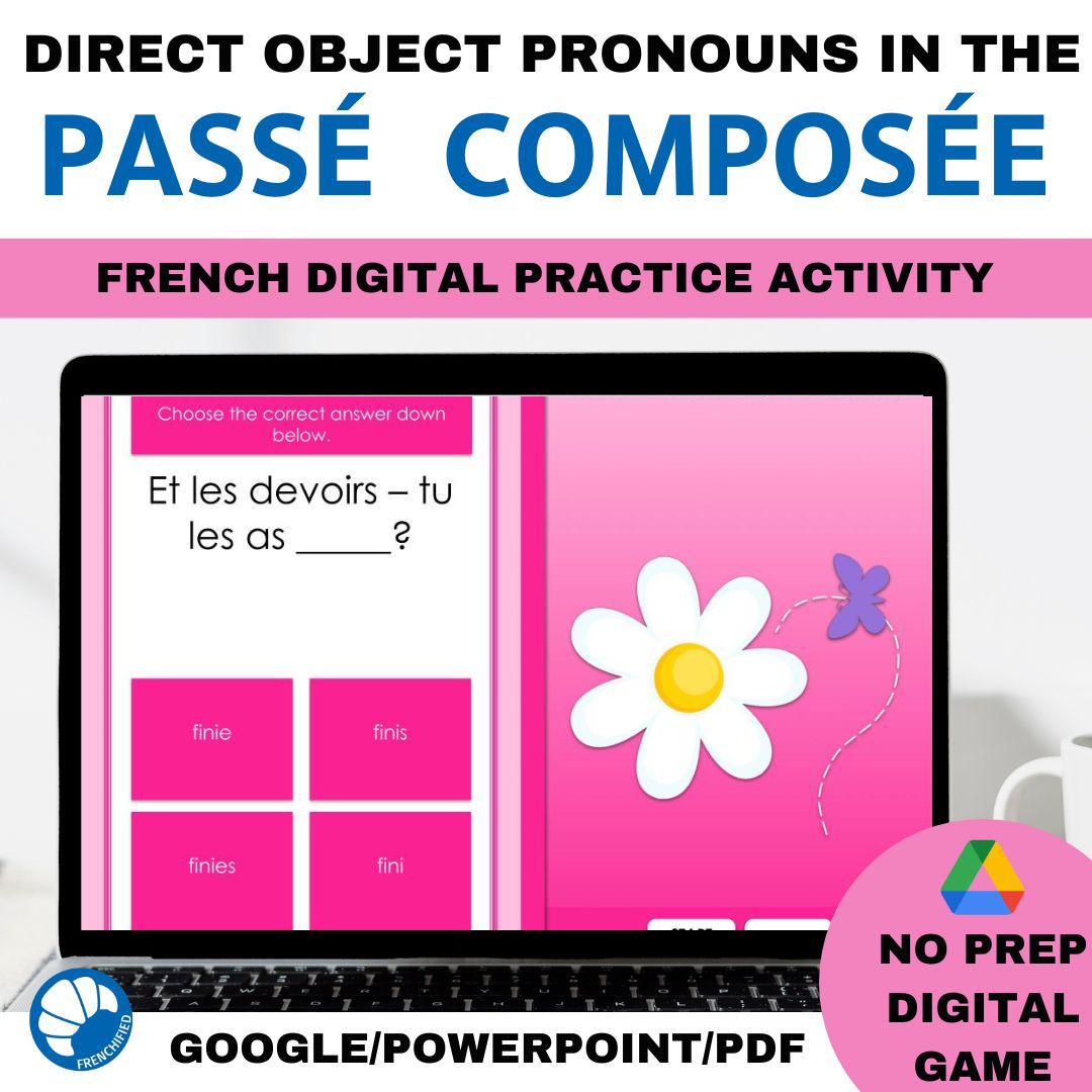 French digital game - direct object pronouns in the passé composé