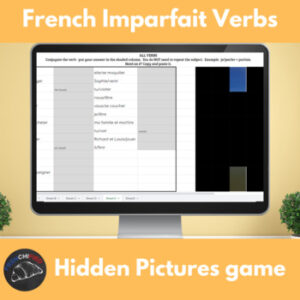 French imparfait verbs - Hidden pictures game
