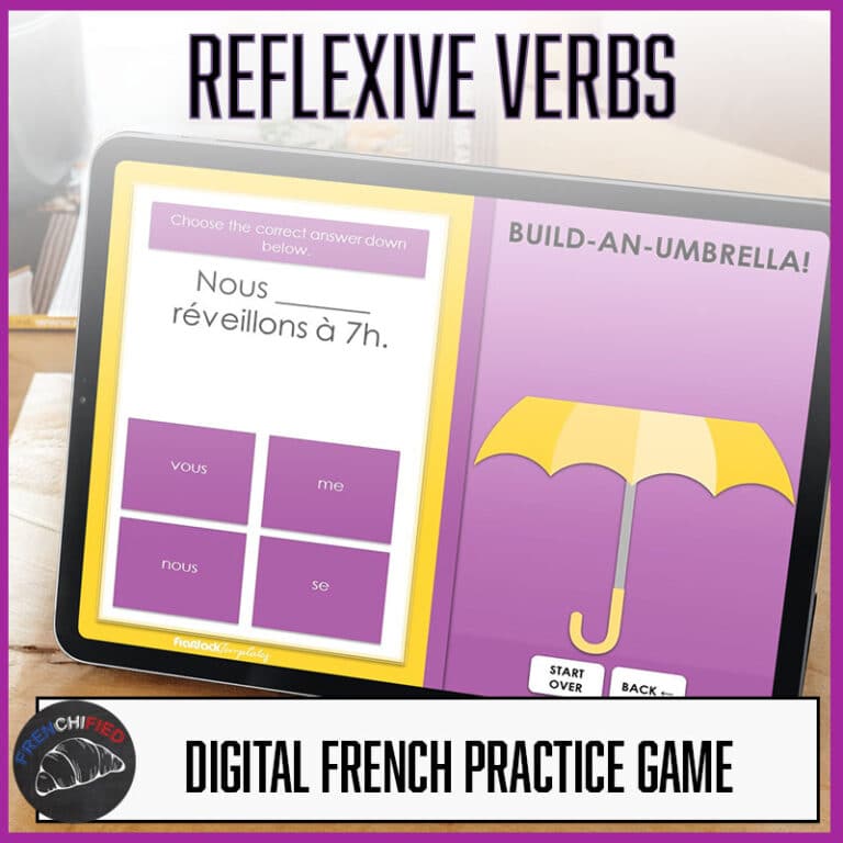 Digital game - French Reflexive verbs present tense
