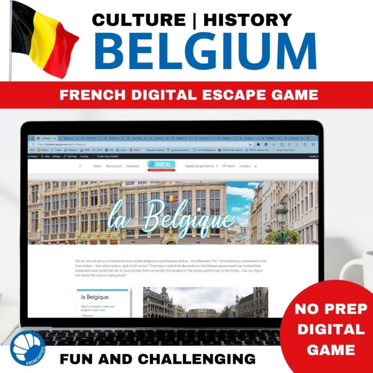 Belgium digital escape game for French learners