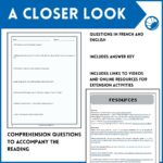 Animals in Space French reading comprehension activity