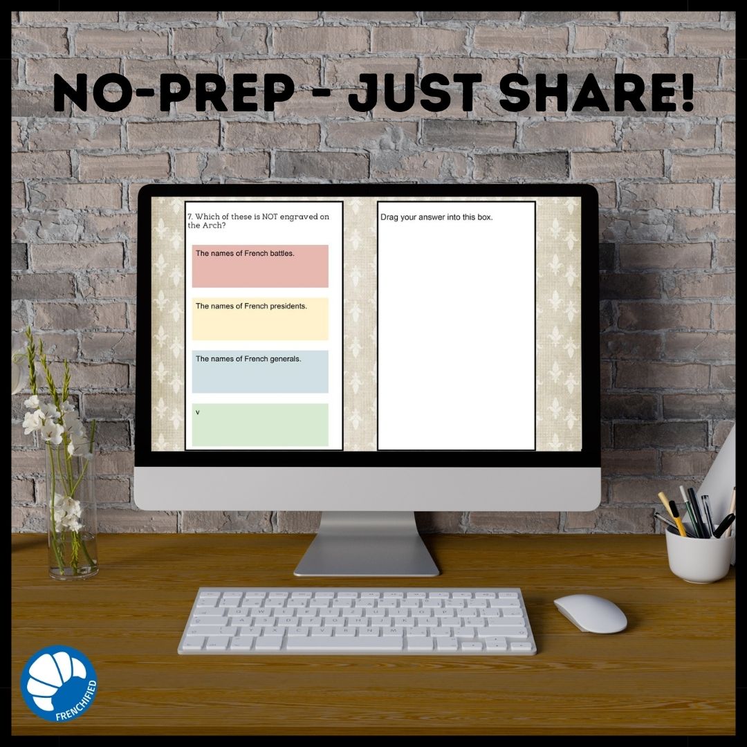 Arc de Triomphe French reading for Google Drive™