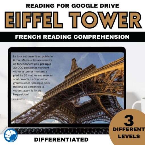 Eiffel Tower French reading comprehension Print and digital bundle