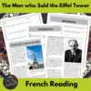 The Man who Sold the Eiffel Tower French reading activity
