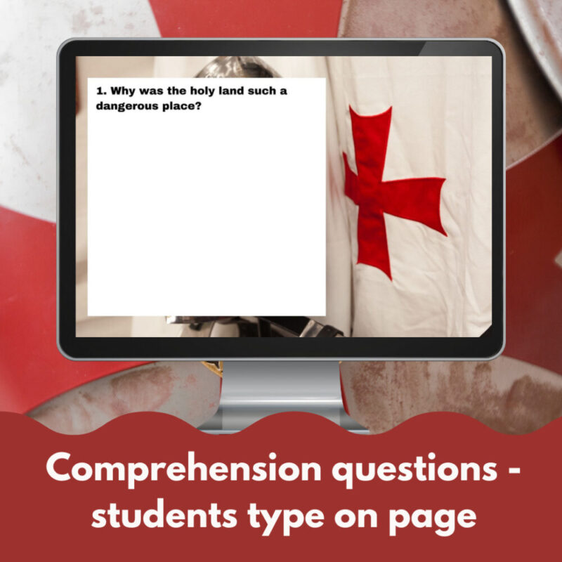 Knights Templar French reading activity for Google™ Drive