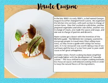 French Food and cooking activity book for Google Drive™