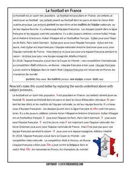 French subject pronouns Lesson plan