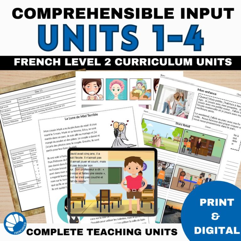 Beginning French Comprehensible Input units - units 1-4