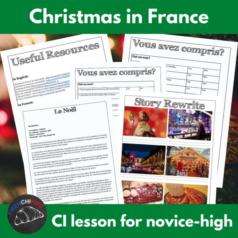 Le Noël French Christmas Lesson - comprehensible input