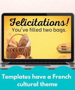 French themed digital game templates bundle