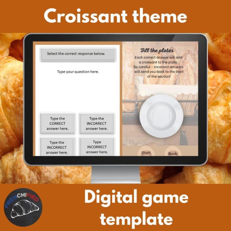 Croissant themed digital game template