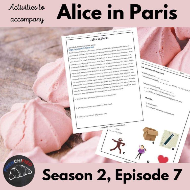 Extra French episode 8 worksheets- La Cousine de la Gardienne