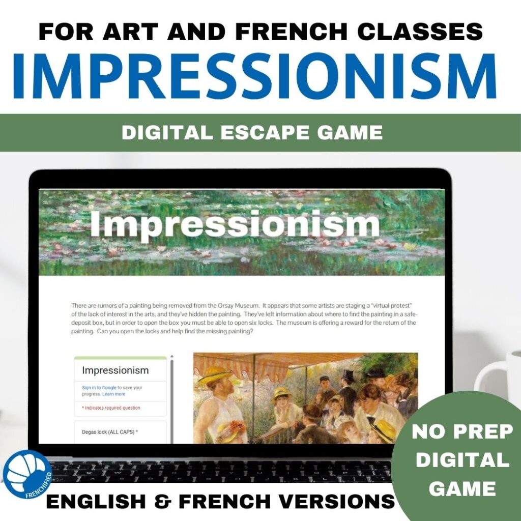 Impressionism digital escape game