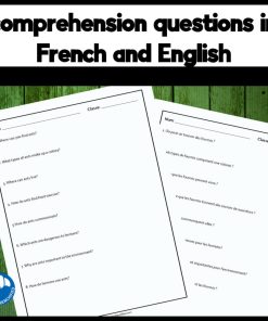 Ants French reading activity