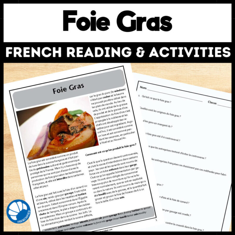 Ants French reading activity