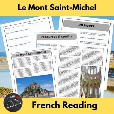 Mont Saint-Michel French reading comprehension activity