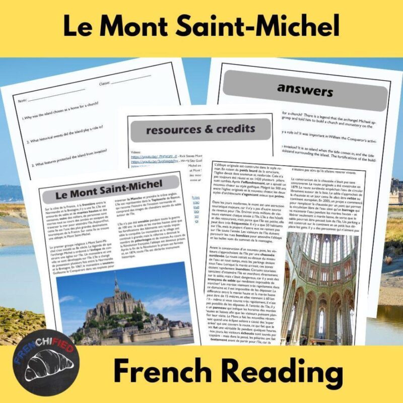 Haiti French reading activity