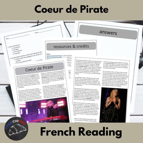 Pere Lachaise French reading activity