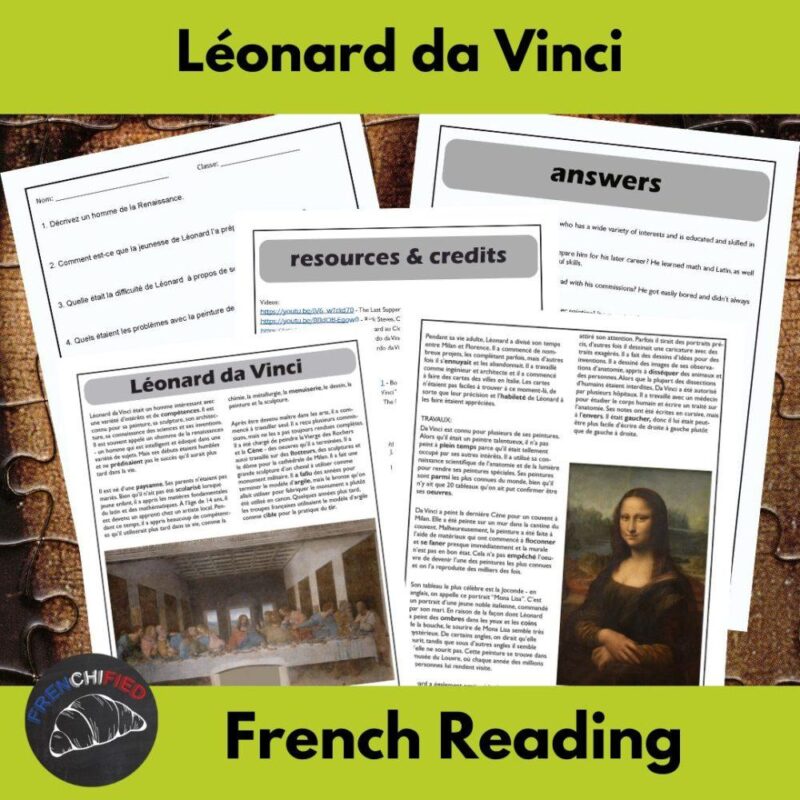 Leonardo da Vinci French reading