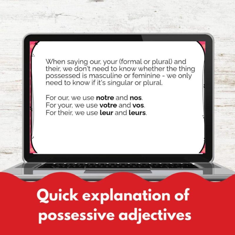 Boom Cards™ - French plural Possessive adjectives notre/nos, votre/vos ...