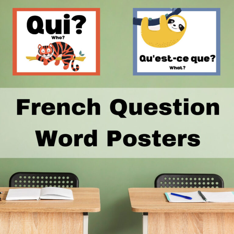 French question words posters freebie