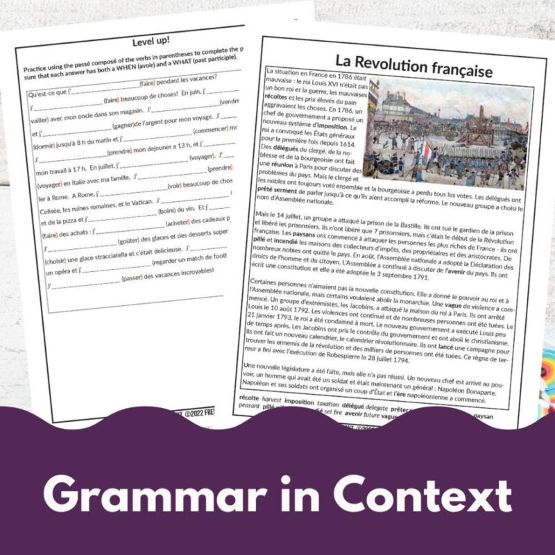 French grammar lesson - the passé composé with avoir