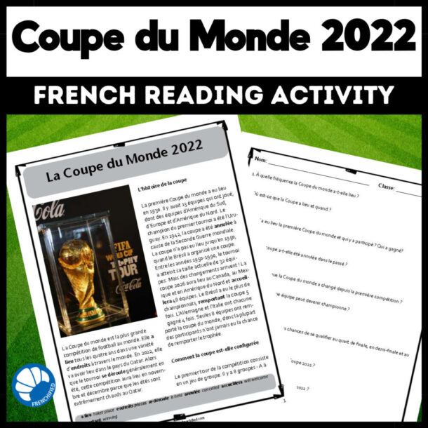 French reading comprehension activity - 2022 World Cup bundle