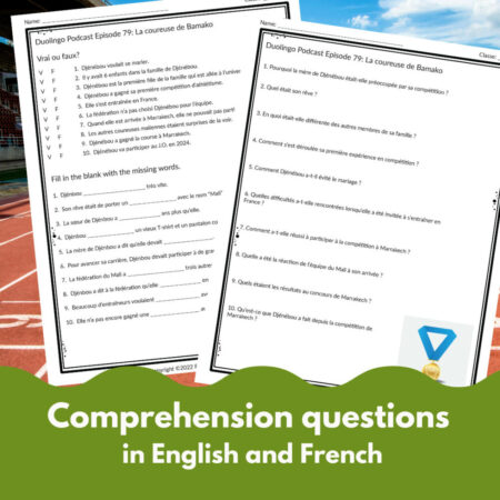 Activities to accompany French Duolingo Podcast Episode 79: La Coureuse ...