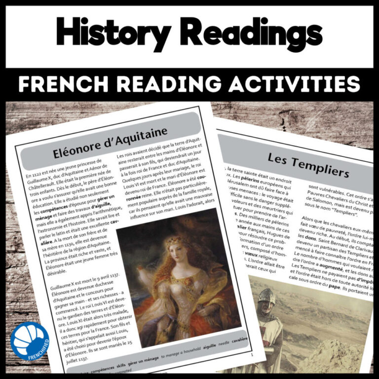 Sports bundle French reading comprehension activities
